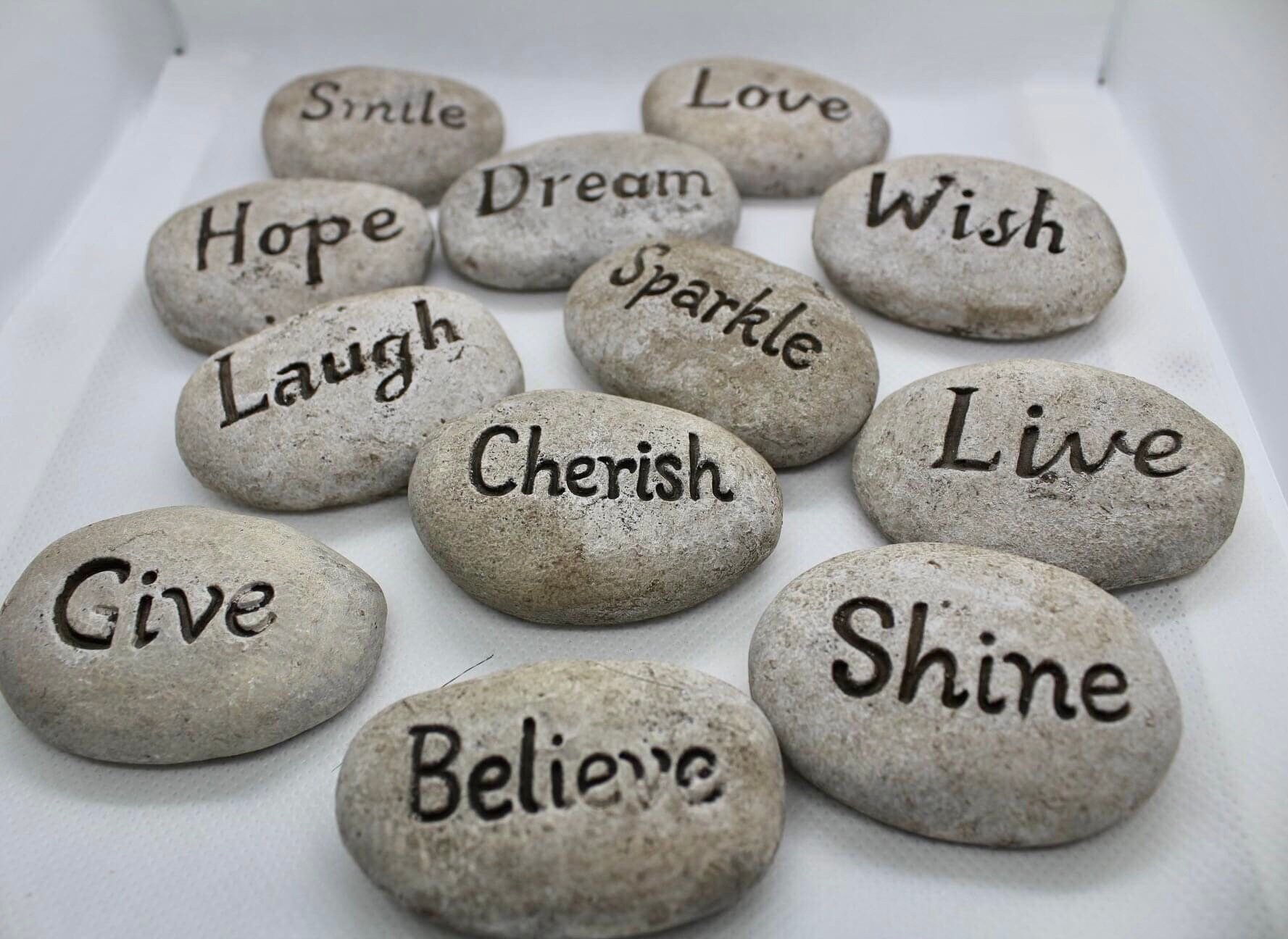 Decorative Word Rock 1Pc - Fairy Garden Accessories, Artificial Stones ...