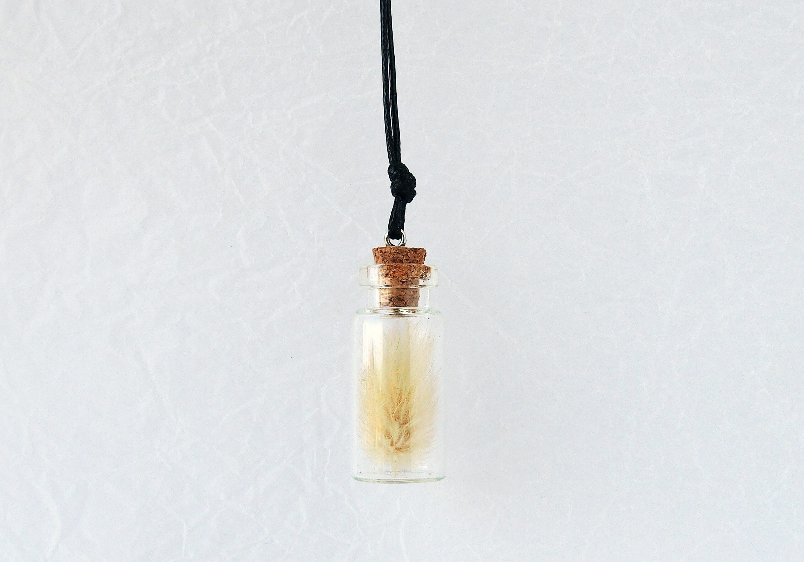 Mini Bottle Necklace With Lagurus Flower, Enchanted Forest Necklace ...